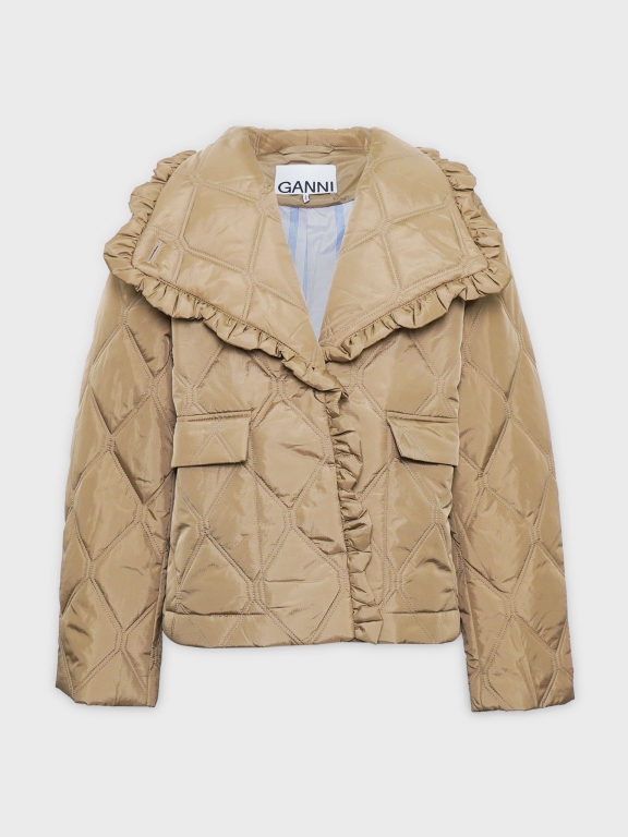 Ripstop Quilt Frill Edge Jacket - JADE Jakarta