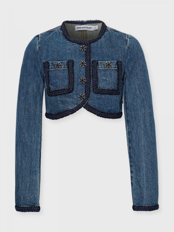 Denim Jacket With Braid Detail - JADE Jakarta